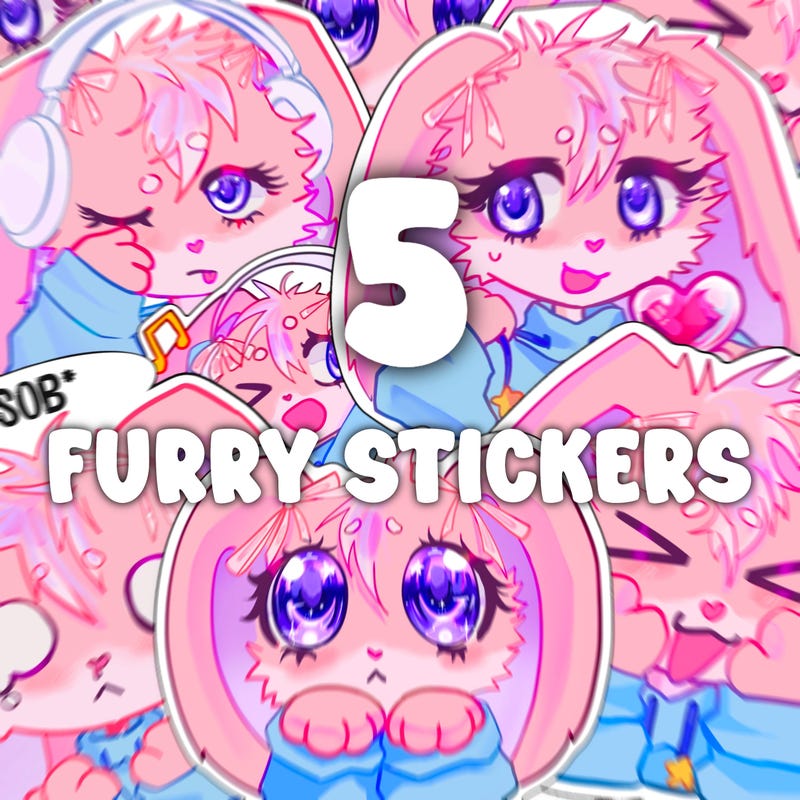 Furry Stickers - Etsy