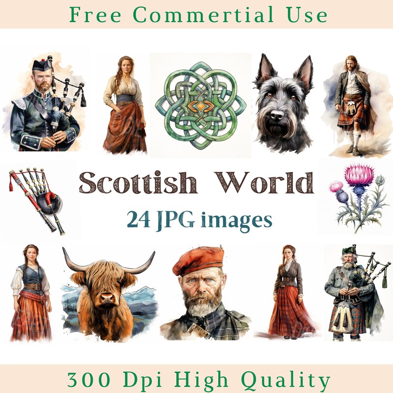 Scotland Clip Art Free - Etsy