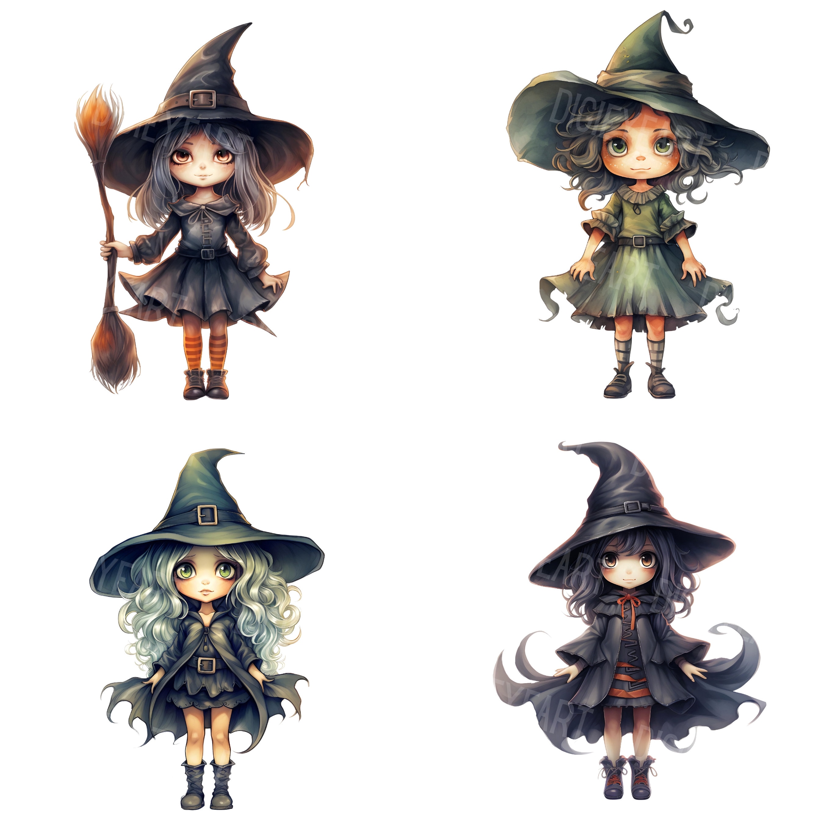 Cute Witch Clipart Witch Clip Art Png Halloween Image - Etsy