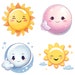 Kawaii Nature Clipart, Kawaii Weather Clip Art, Sun & Clouds Png ...