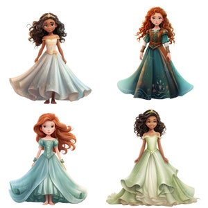 Cute Little Princess Clipart, Princess Art Png, Fairy Image, Commertial ...