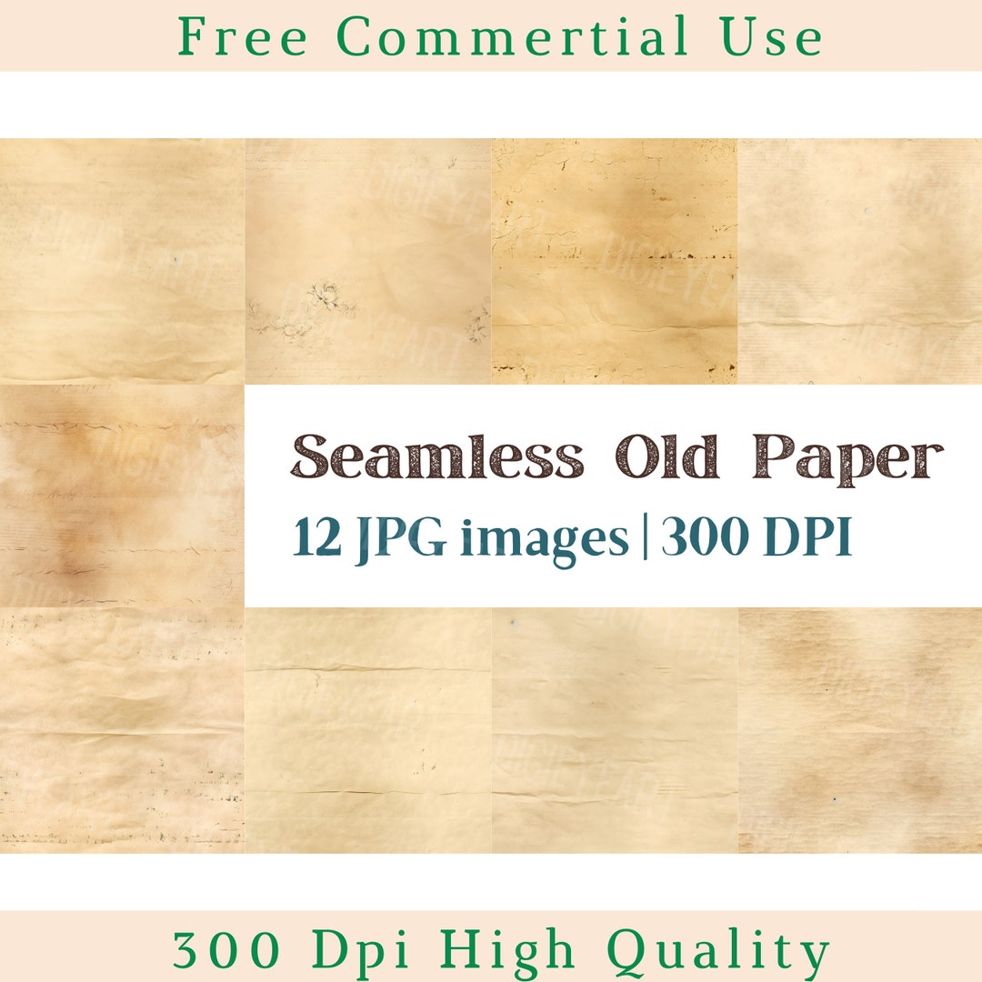 Seamless Vintage Textured Digital Paper, Parchment Digital Papers ...