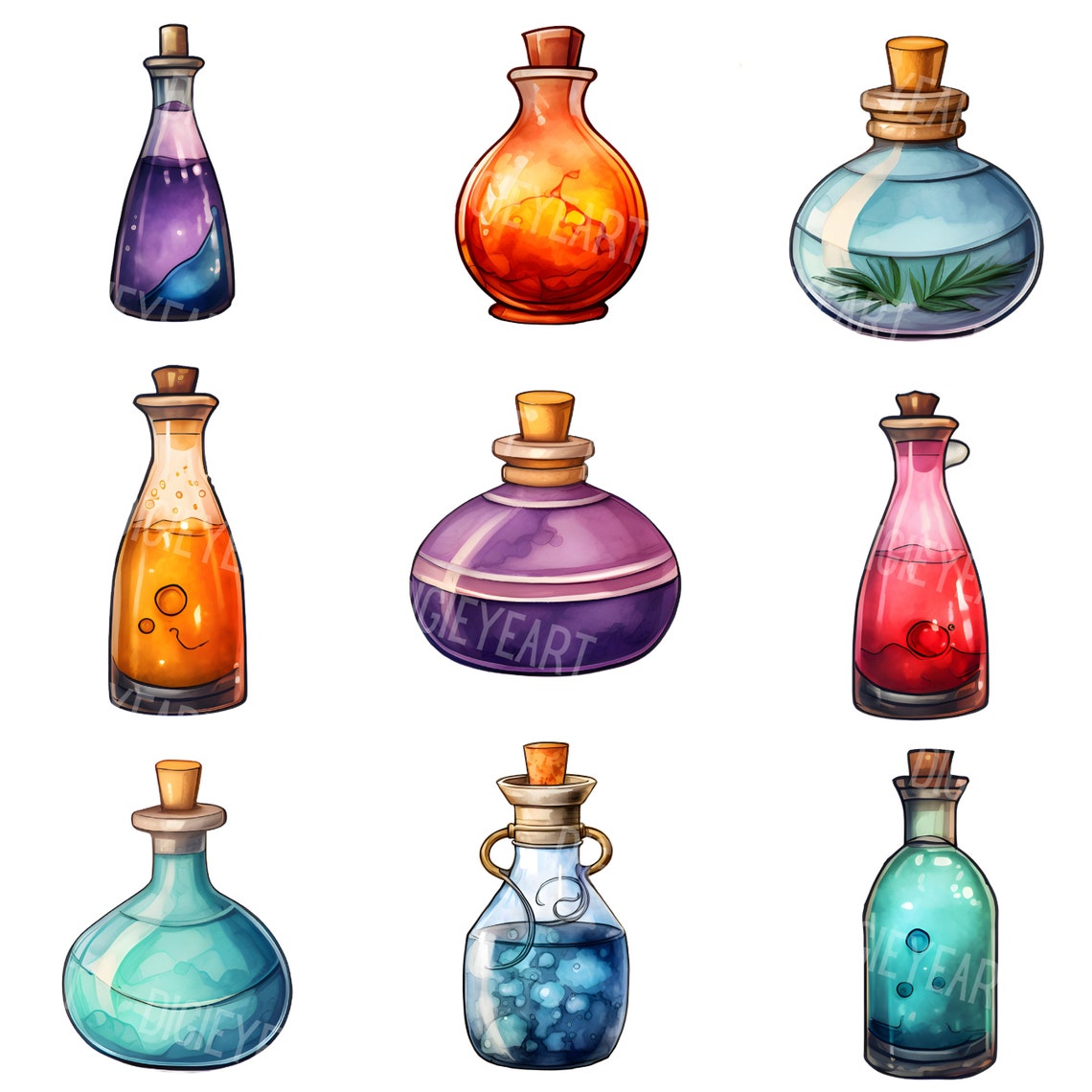 Potion Bottle Clipart, Potion Bottles Clip Art, Halloween Poison Image ...
