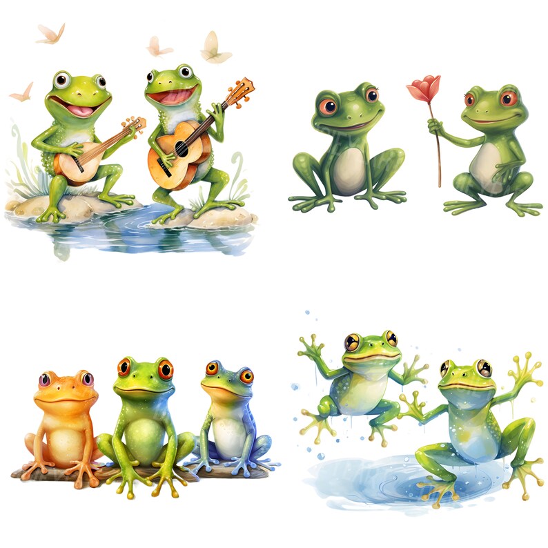 Funny Frogs Clipart, Cute Frog Clip Art, Animals Png, Happy Froggy ...