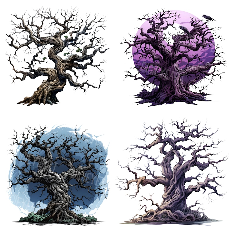 Haunted Tree Clipart Halloween Clip Art Spooky Image - Etsy