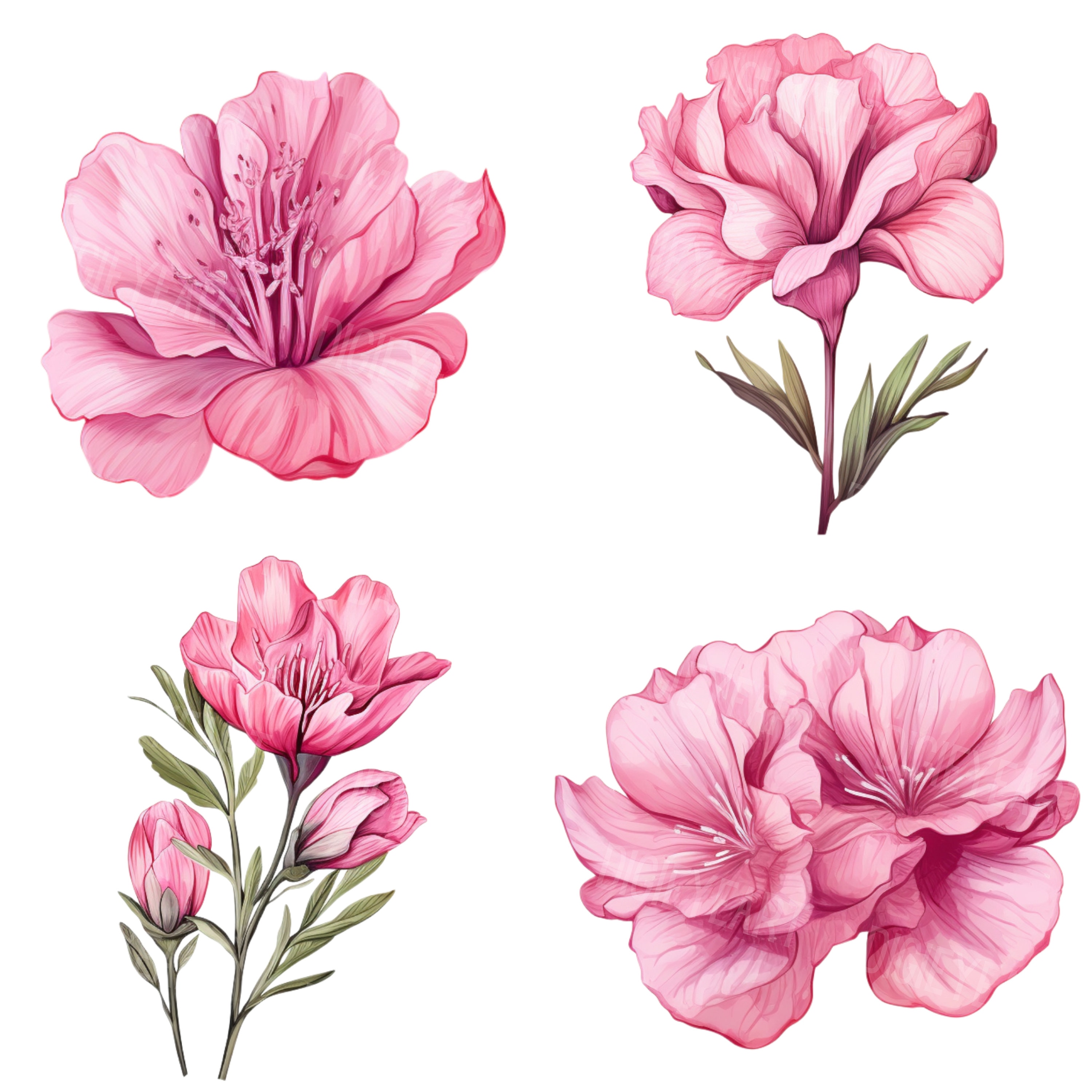 Pink Flowers Clipart, Pink Flower Clip Art, Floral Jpg, Flowers Images ...