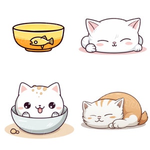 Kawaii Cute Cats Clipart, Kawaii Cat Clip Art, Lovely Kitties Png ...