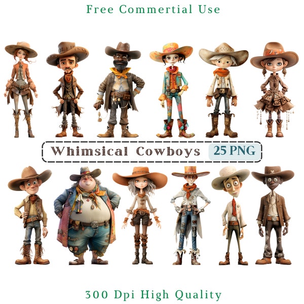 Old Cowboy Clip Art - Etsy