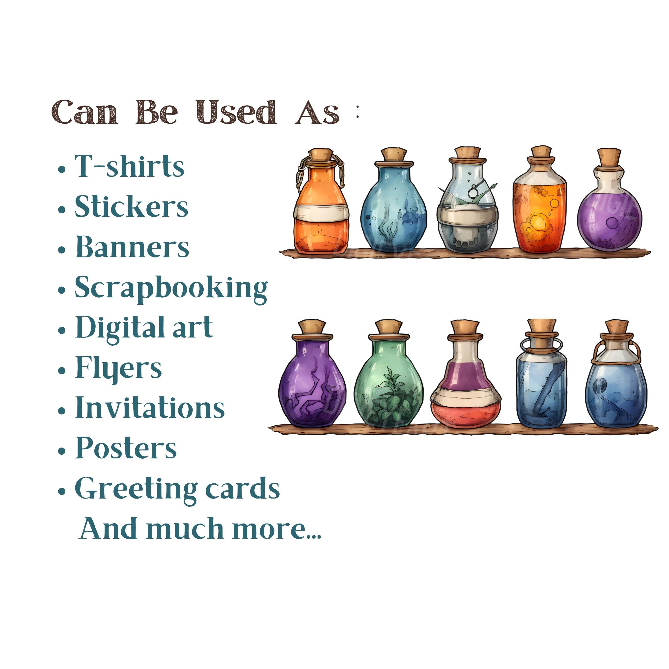 Potion Bottle Clipart Potion Bottles Clip Art Halloween - Etsy UK