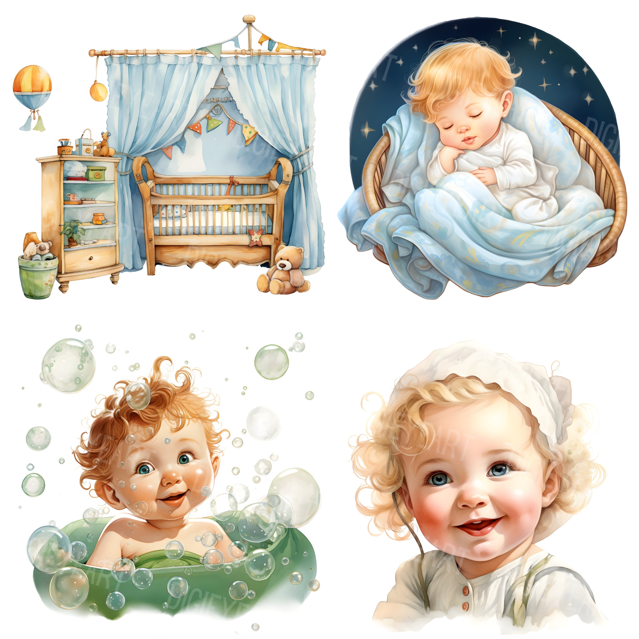 Newborn Baby Clipart Cute Babies Art Png Children Image - Etsy
