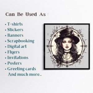 Spooky Portrait Clipart, Gothic Portrait Clip Art, Halloween Portrait ...