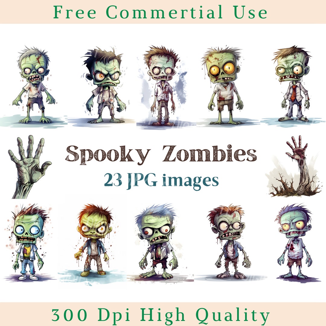 Spooky Zombie Clipart, Halloween Zombi Clip Art, Monster Jpg, Spooky ...