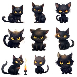 Black Cat Clipart, Black Cats Clip Art, Halloween Jpg, Witch Kitten ...
