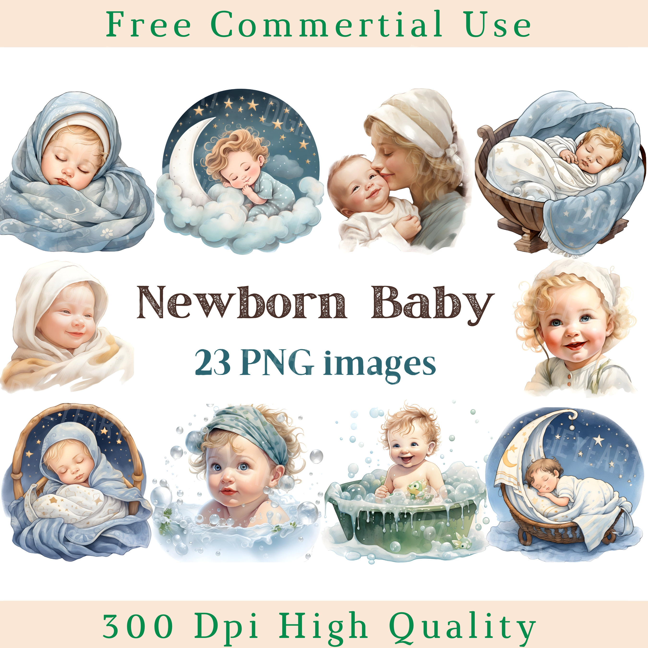 Newborn Baby Clipart Cute Babies Art Png Children Image - Etsy
