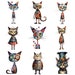 Whimsical Cats Clipart, Quirky Cat Clip Art, Mixed Media Cat PNG ...