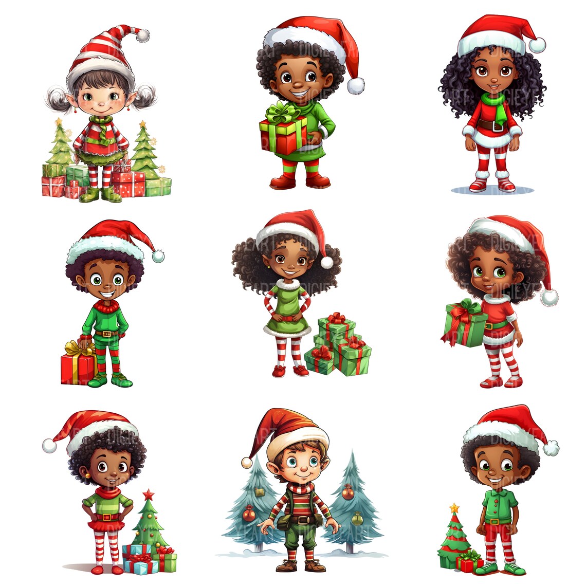 Christmas Elf Clipart, Cute Elves Clip Art Png, Christmas Image, CU ...