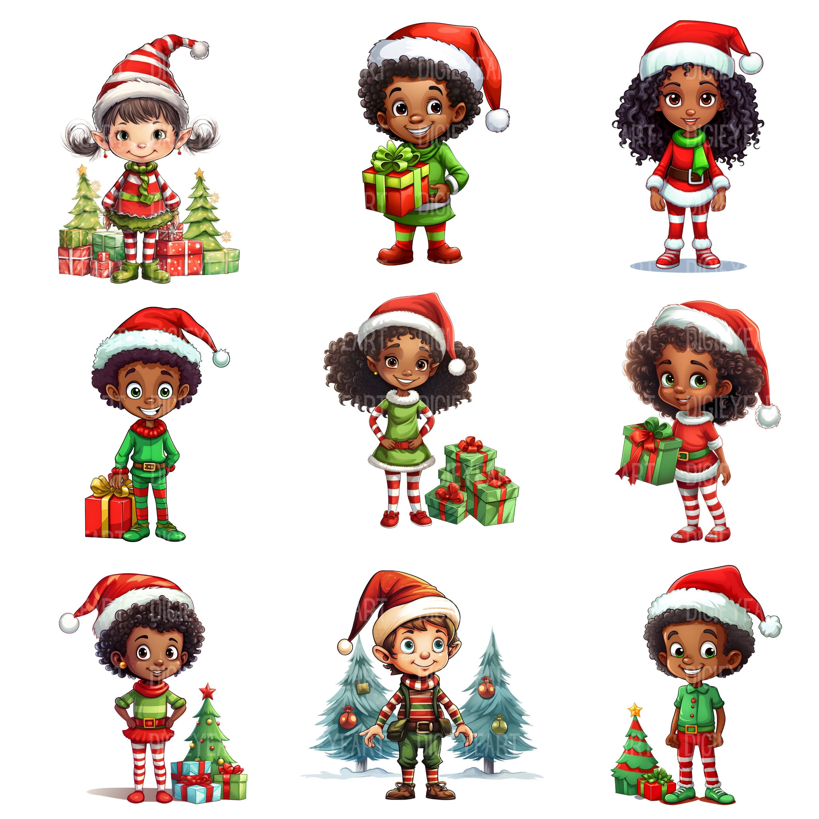 Christmas Elf Clipart, Cute Elves Clip Art Png, Christmas Image, CU ...