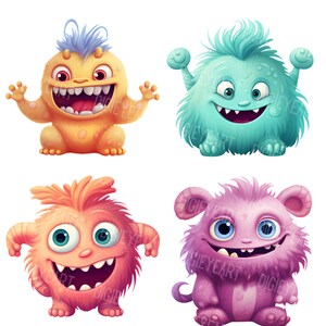 Cute Monsters Clipart, Funny Monster Clip Art Png, Digital Monster ...