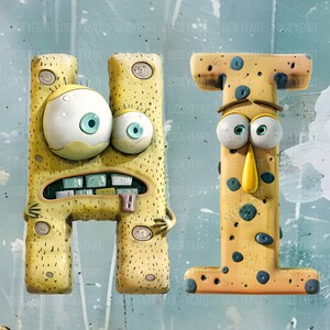 Quirky Alphabet Clipart, Letters CU Clip Art, Funny Initials PNG ...