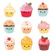 Kawaii Cupcake Clipart, Kawaii Muffin Clip Art, Sweets Png, Yammy ...