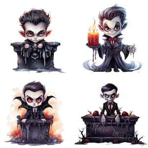 Cute Vampire Clipart, Dracula Art Png, Halloween Image, Commercial Use ...