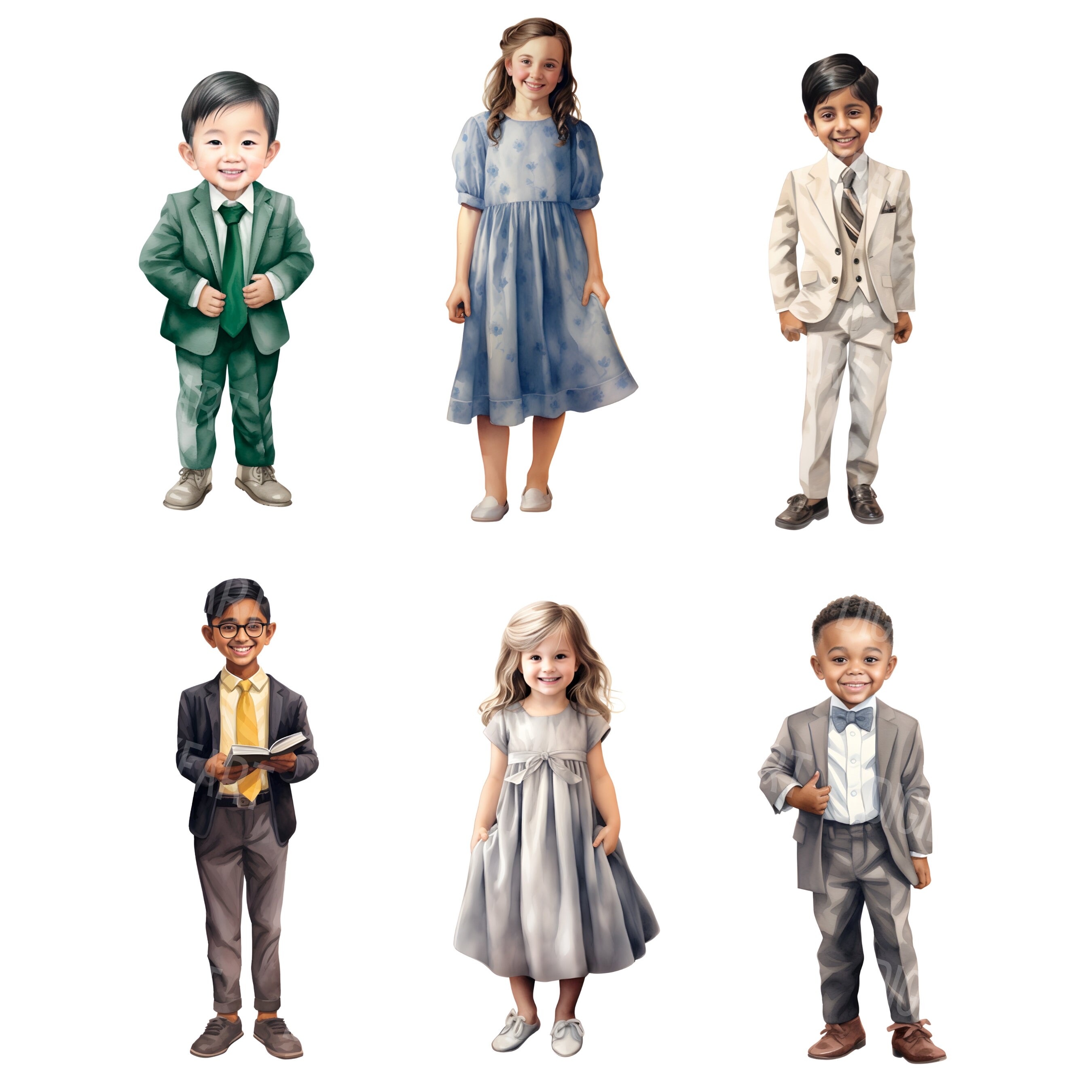 Elegant Kids Clipart, Kids Clip Art, Children Image, Ethnic Diversity ...