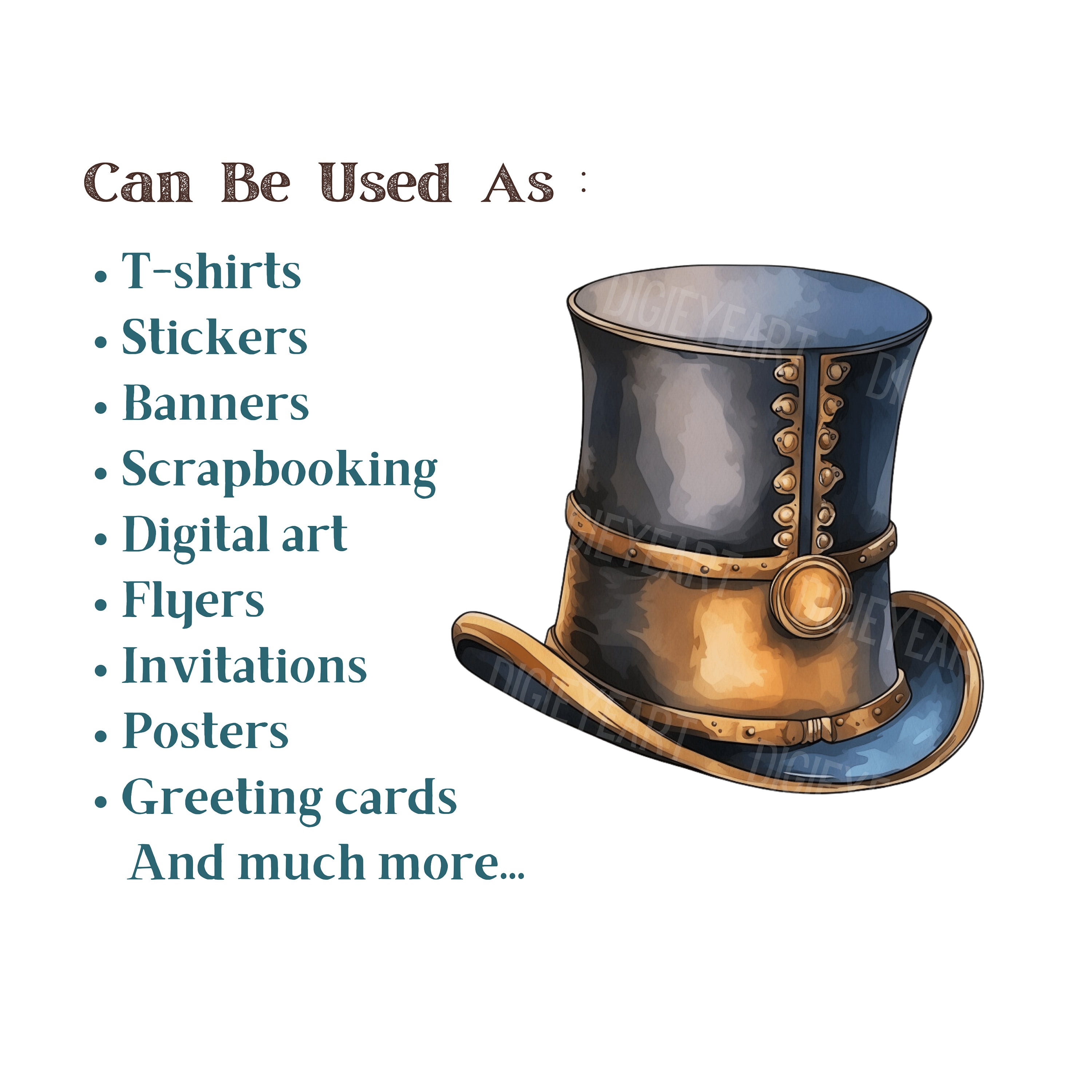 Watercolor Vintage Top Hat Clipart Top Hat Clip Art Cylinder - Etsy