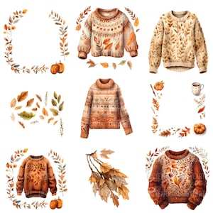 Fall Sweater Clipart, Autumn Sweater Clip Art, Composite Elements Png ...