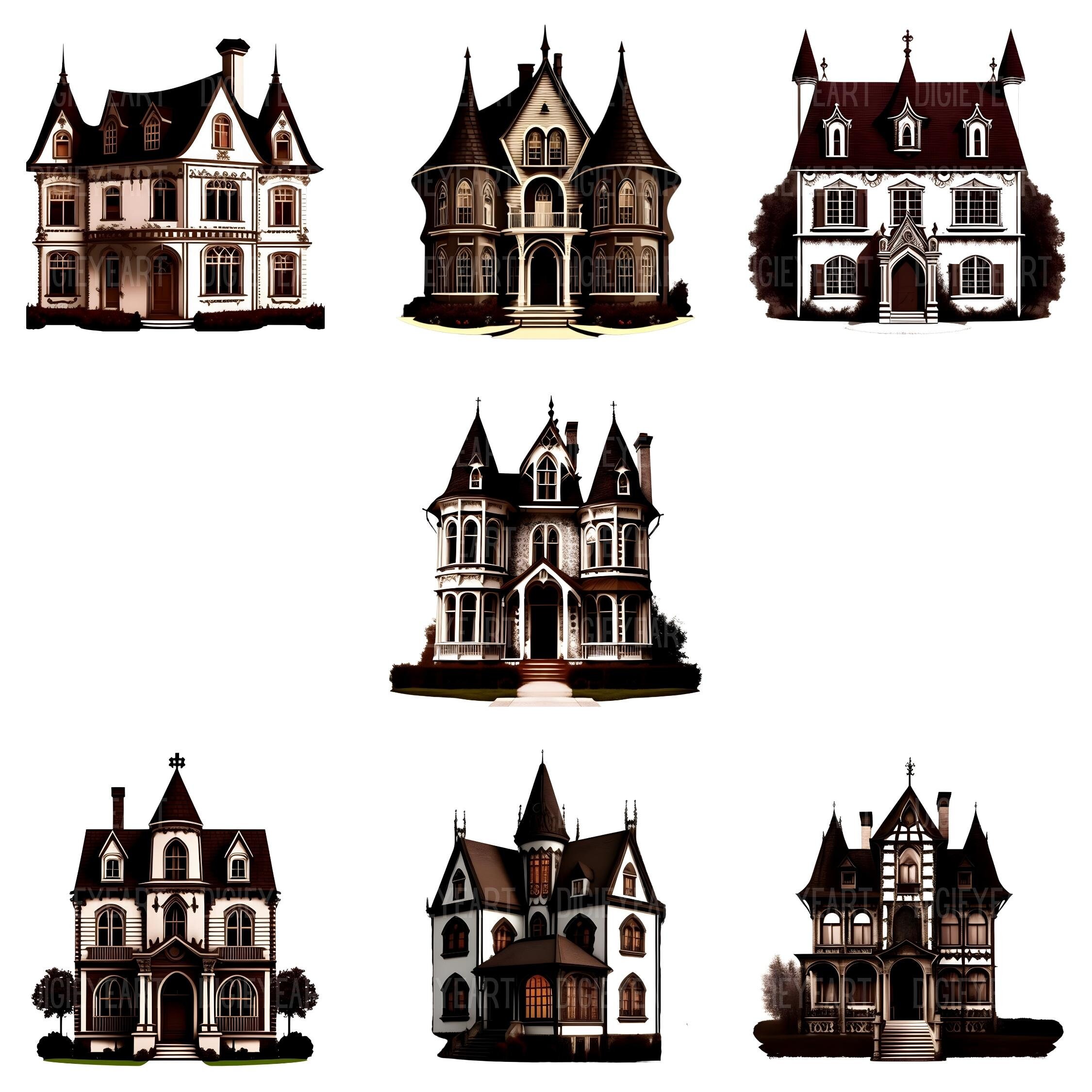 Gothic House Clipart Halloween Spooky House CU Clip Art - Etsy