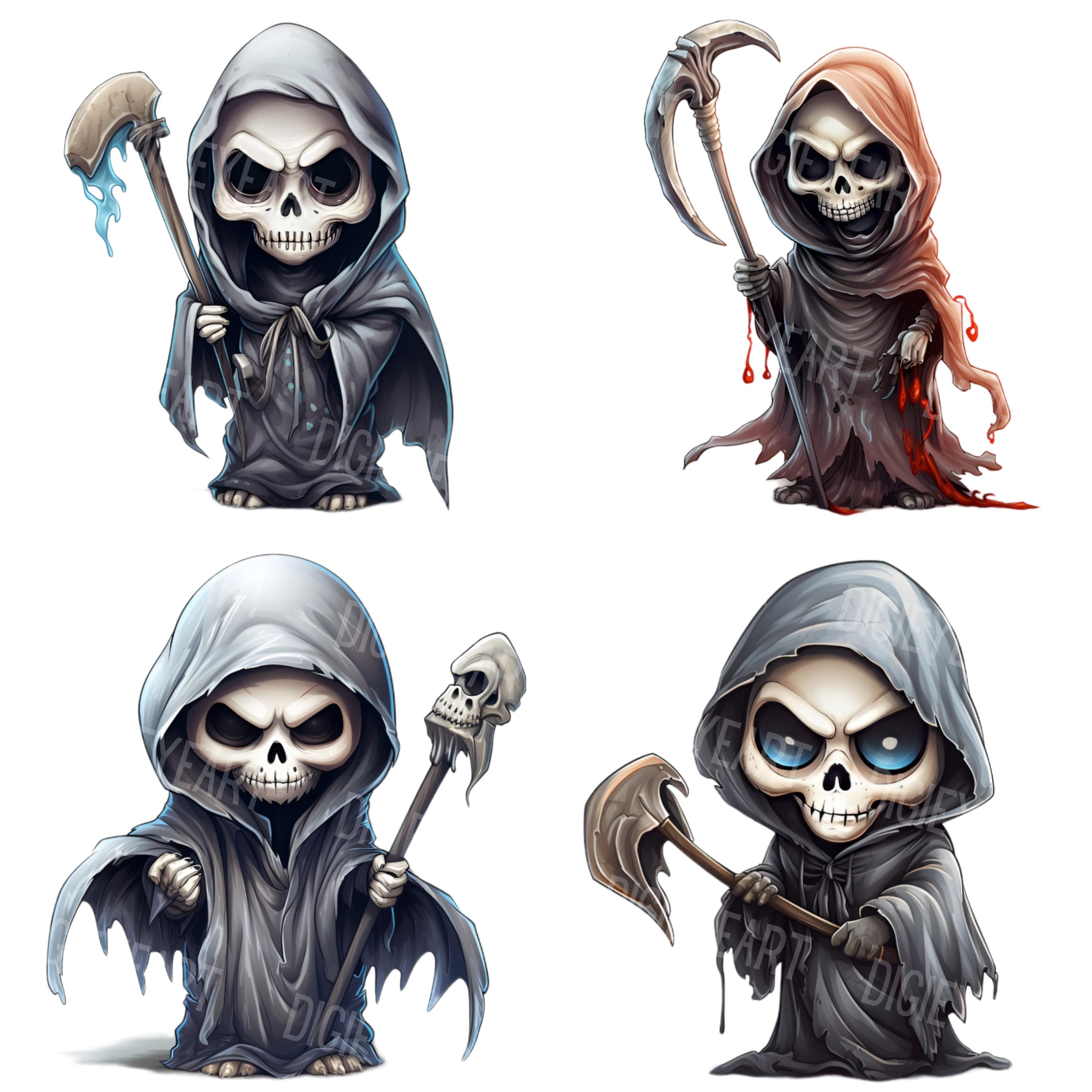 Grim Reaper Clipart Halloween Clip Art Spooky Image - Etsy