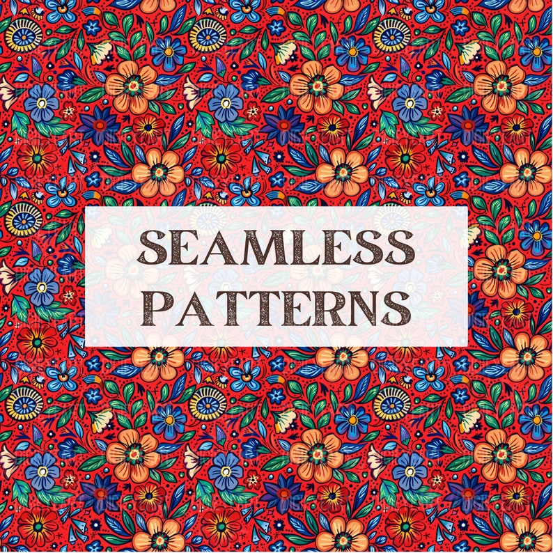 Seamless Mexican Pattern Digital Paper, Etnic Style Digital Papers ...