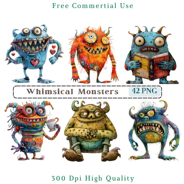 Monster Clip Art - Etsy