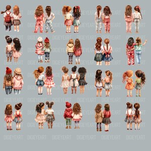 Best Friends Clipart, Bestie Girls CU Clip Art, Children Image, Cute ...