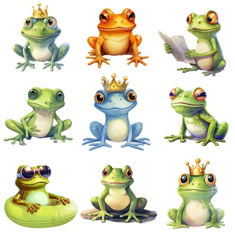 Funny Frogs Clipart, Cute Frog Clip Art, Animals Png, Happy Froggy ...