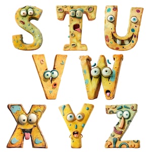 Quirky Alphabet Clipart, Letters CU Clip Art, Funny Initials PNG ...