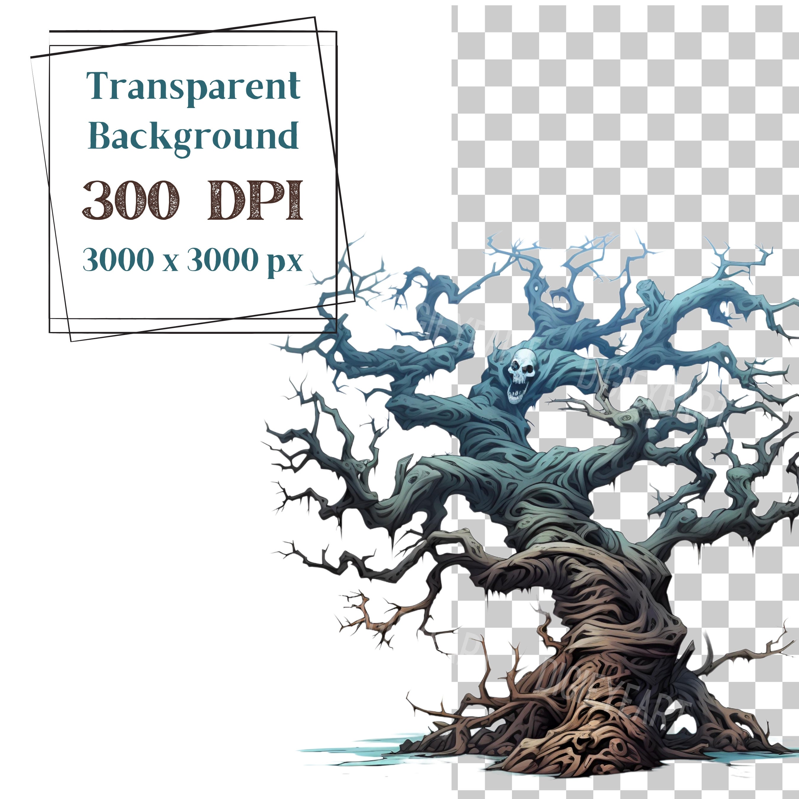 Haunted Tree Clipart Halloween Clip Art Spooky Image - Etsy