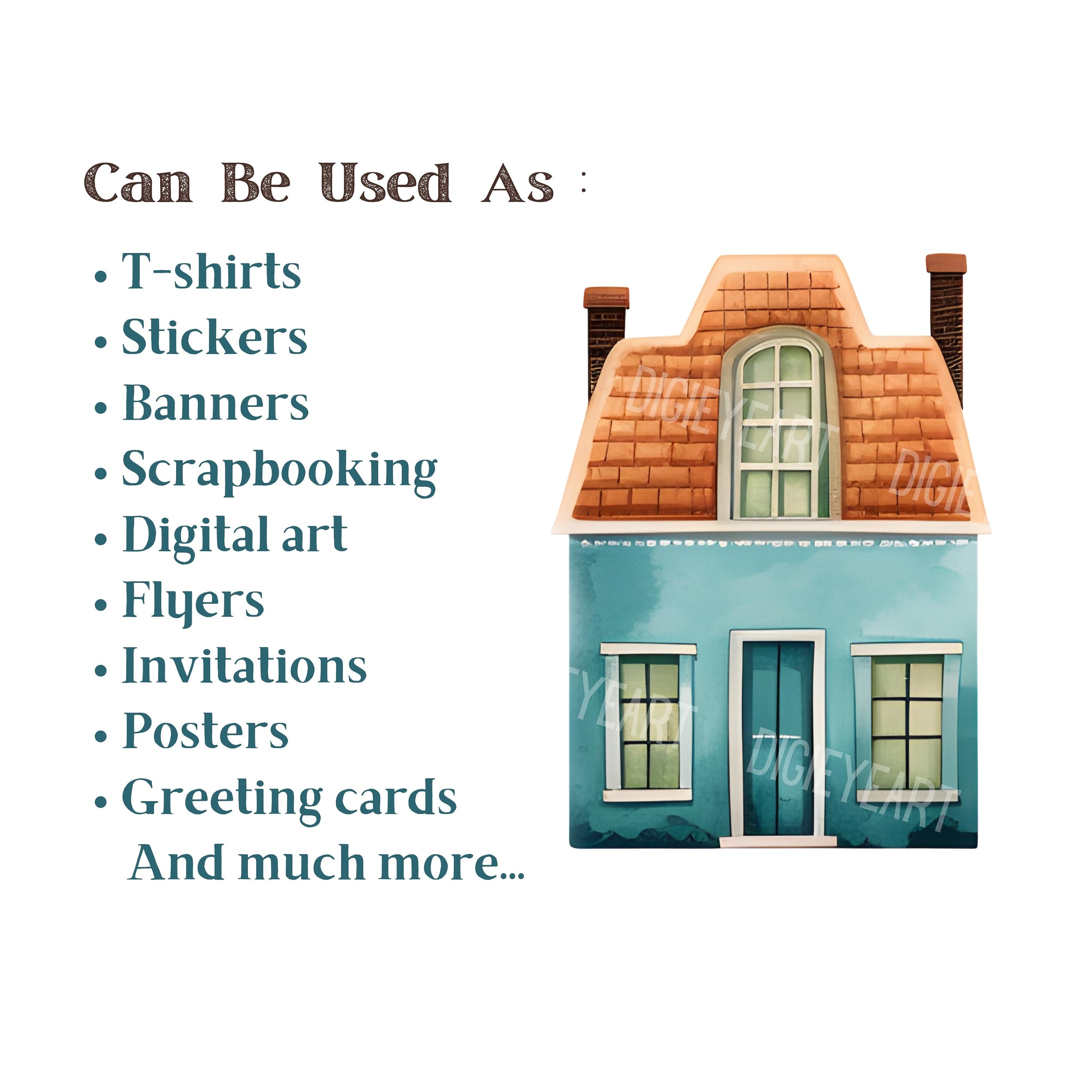 Family House Illustration Clipart, House Clip Art Png, Digital Building ...