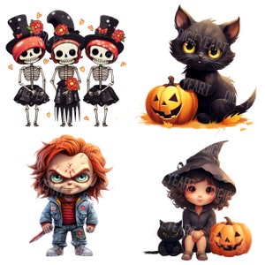 Cute Halloween Monsters Clipart, Halloween Clip Art, Spooky Image ...