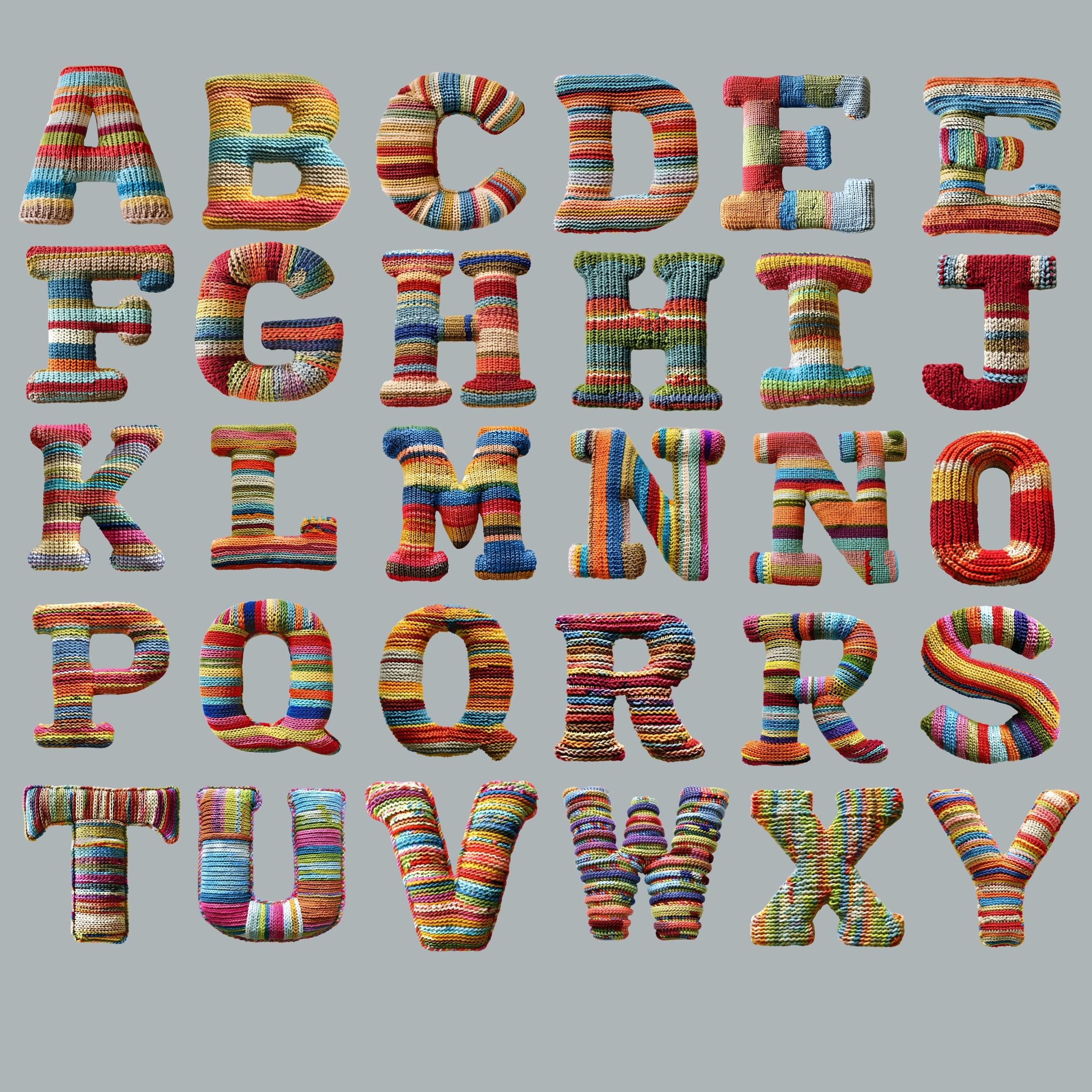 Knitted Alphabet Clipart, Letters CU Clip Art, Funny Initials PNG ...