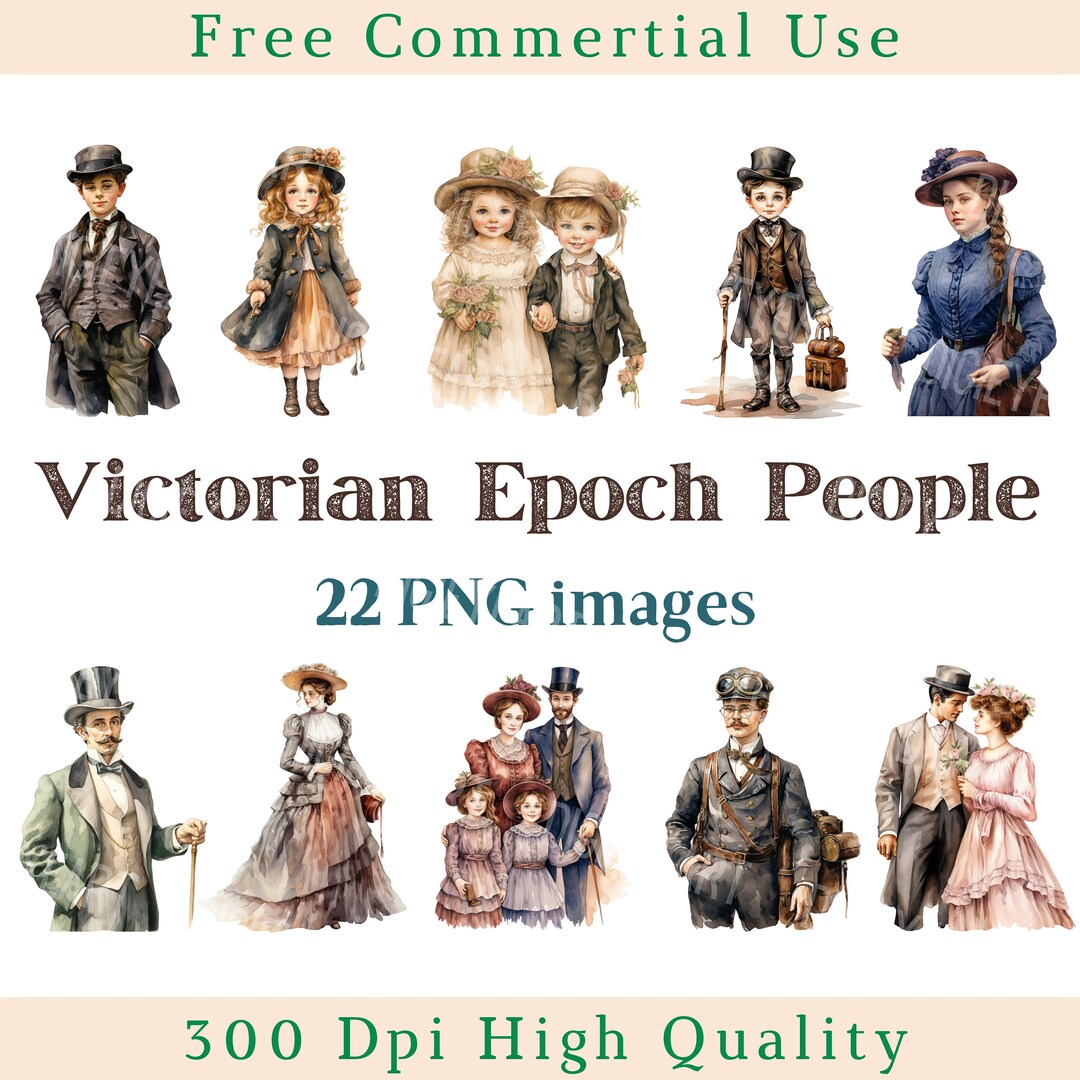 Watercolor Vintage People Clipart, Kind Clip Art, Ladies Png, Vintage ...