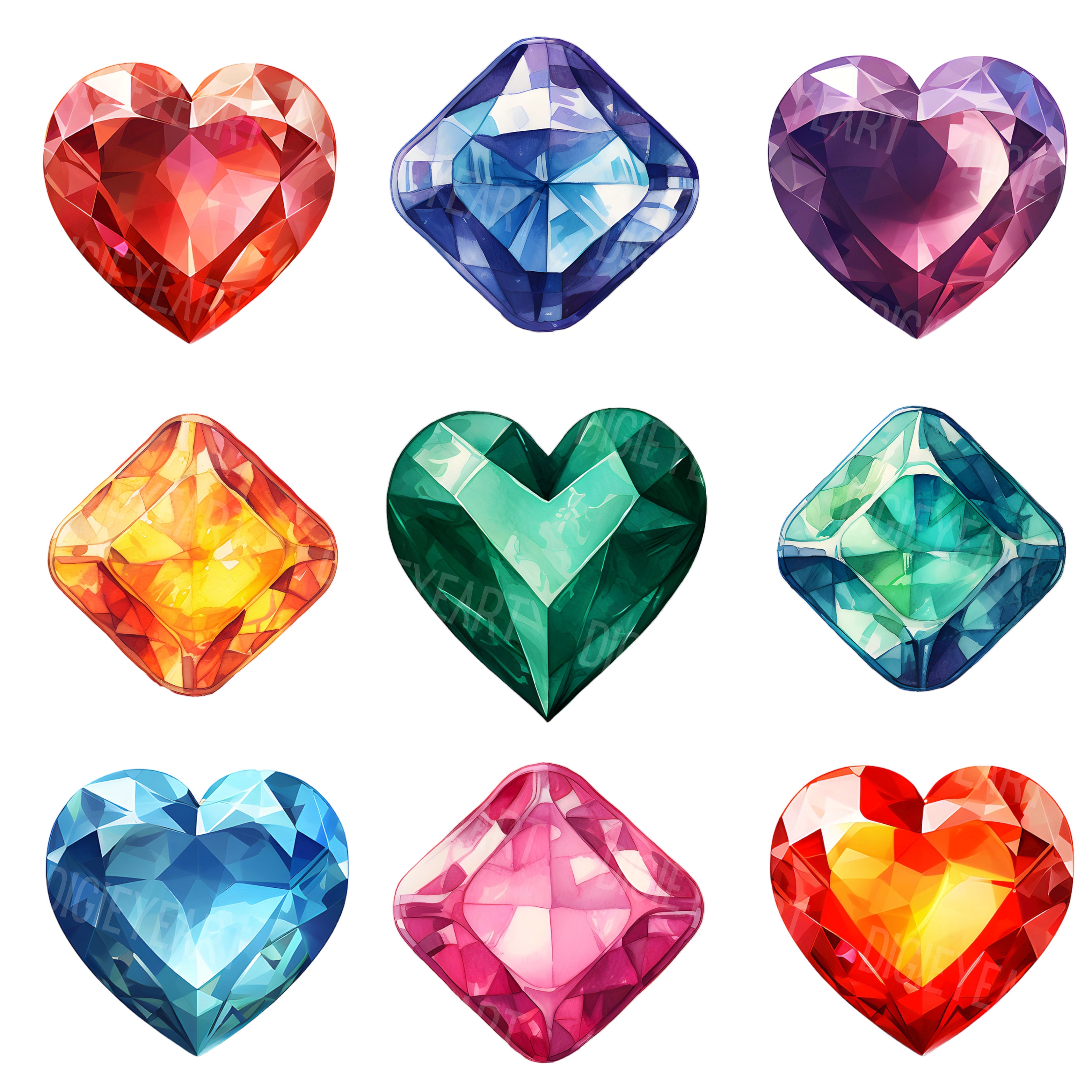 Crystals Gemstones Clipart Crystal Gems Clip Art Png - Etsy