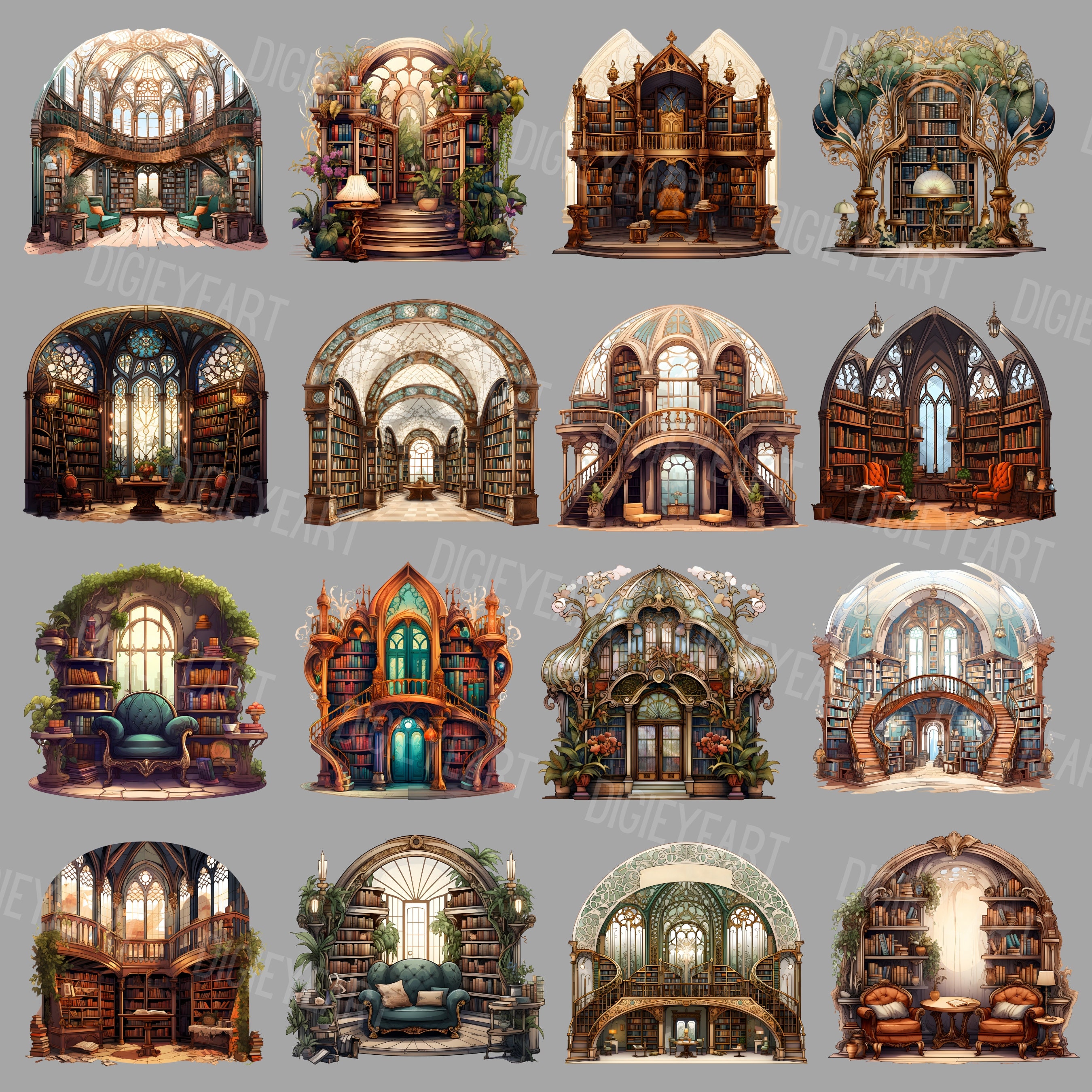 Magic Library Clipart, Reading Corner Clip Art Png, Books Image ...