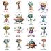 Whimsical Aliens Clipart, Mixed Media Quirky Alien CU Clip Art, Alien ...