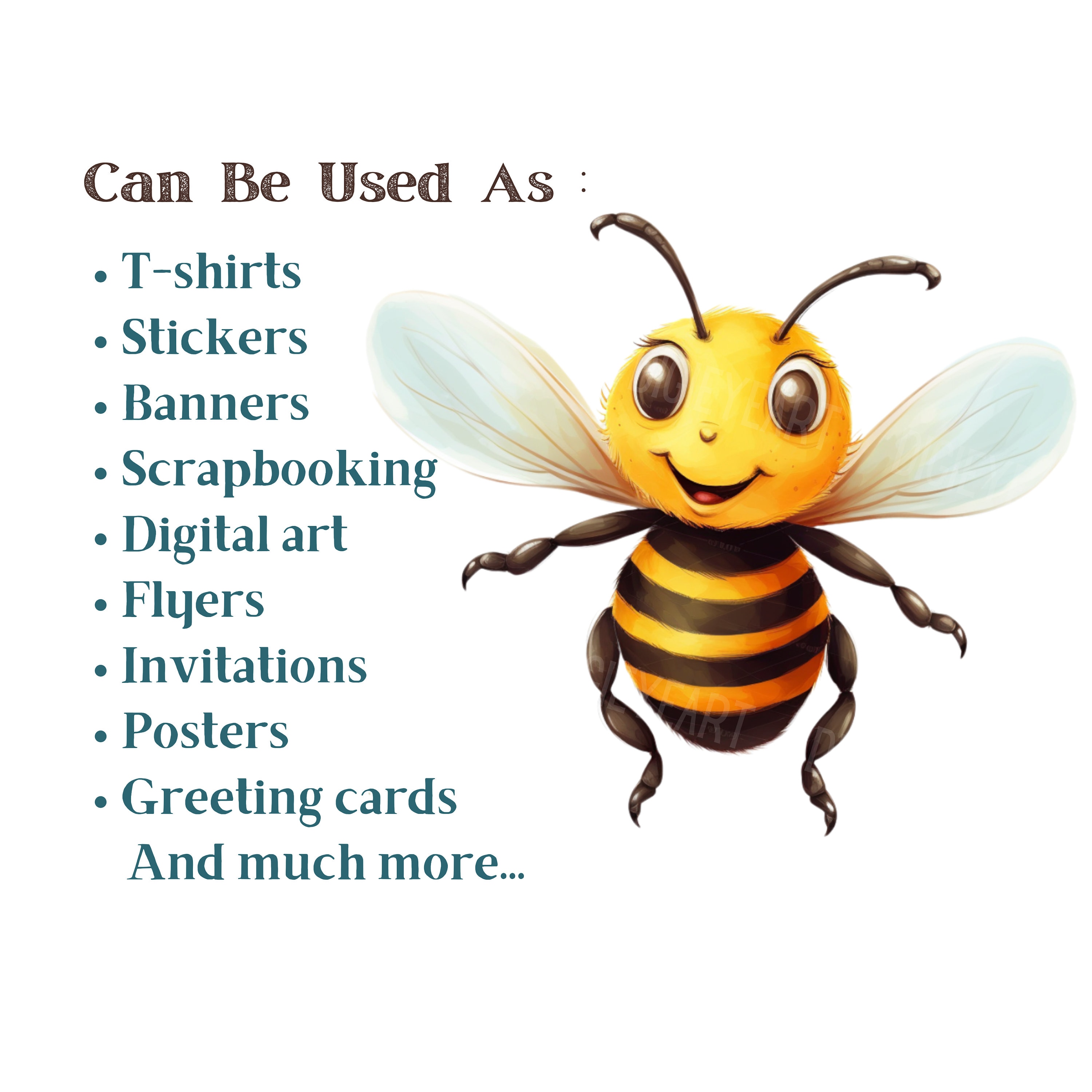 Funny Bees Clipart Cute Bees Clip Art Insect Bee Png Happy - Etsy