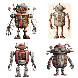 Whimsical Robot Clipart, Android CU Clip Art, Robot Graphics Png,funny ...