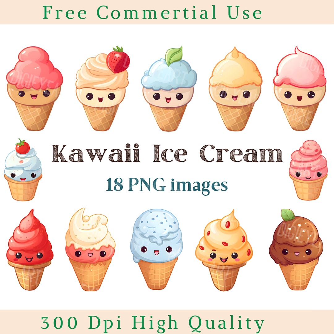 Kawaii Ice Cream Clipart, Kawaii Ice Cream Clip Art, Cream Png, Ice ...