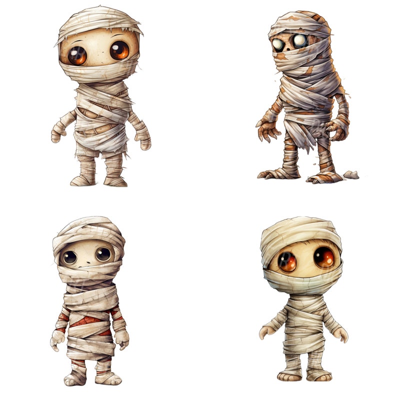 Cute Mummy Clipart Mummy Art Png Halloween Image Commertial - Etsy
