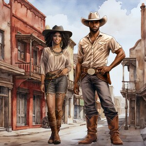 Black Cowgirl Clipart, Afro Cowgirls CU Clip Art, Composite Elements Png, Girls of Colour, 300 ...