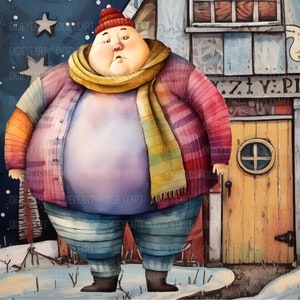 Whimsical Men Clipart, Mixed Media Quirky Man CU Clip Art, Old Man ...