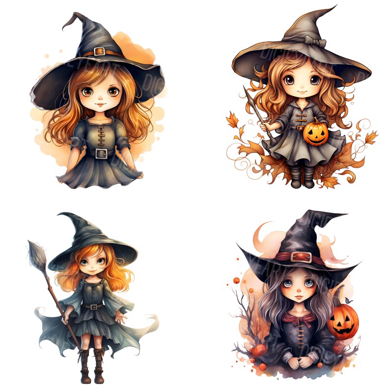 Cute Witch Clipart Witch Clip Art Png Halloween Image - Etsy